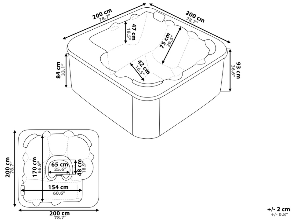 Hot Tub 40 Jets Jacuzzi Pool Garden Tub Wooden Whirlpool Silver